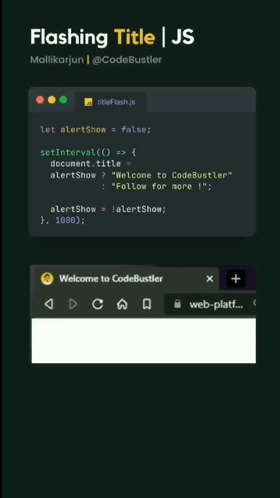 Flashing Title | Java script assignment | #coding #yputubeshorts #short - YouTube