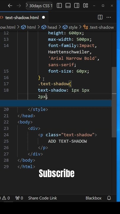 Day 3/30 #30days30tips #css | Text Shadow effect - YouTube