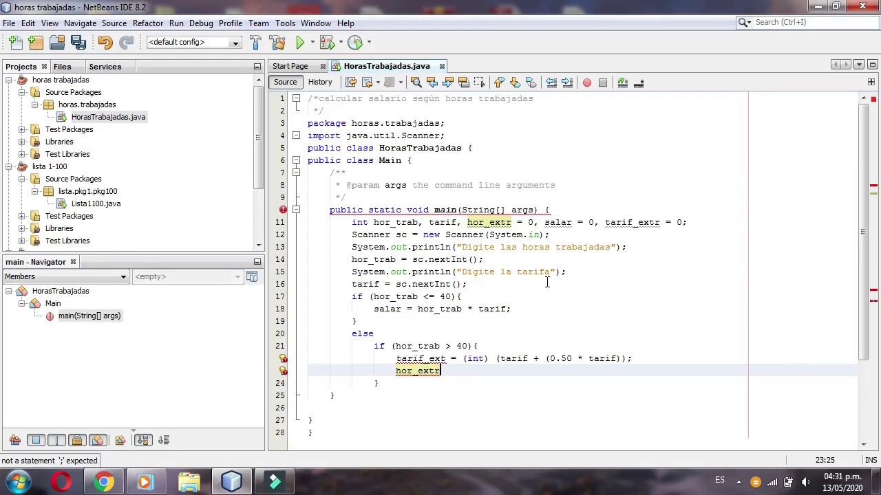 Calcular salario de un trabajador dadas las horas y la tarifa - Paso a paso en Java - YouTube