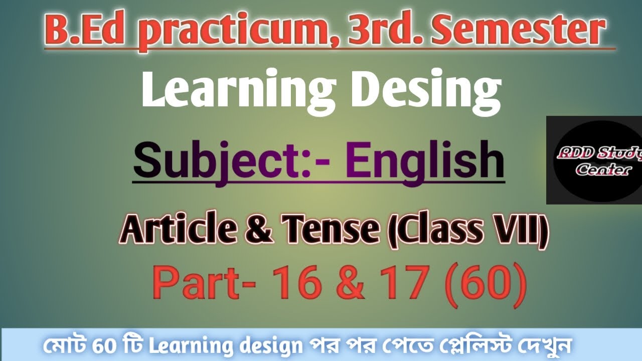 B.ed 3rd semister English learning design | English practicum | Article ...