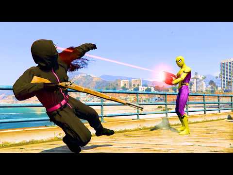 Yellow Spider-Man Stops Squid Game Guards 😱 GTA 5 Action