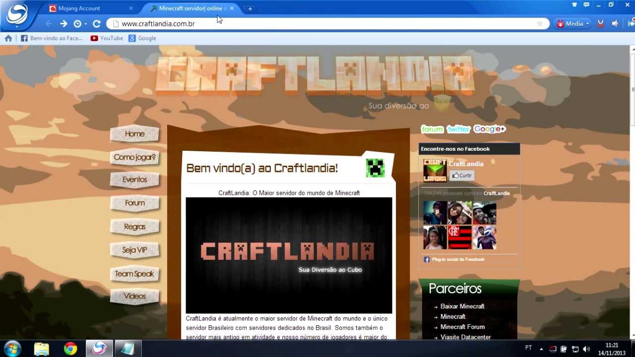 Minecraft: Como Entrar no sever Craftlandia 1.5.2 pirata e se registrar ...