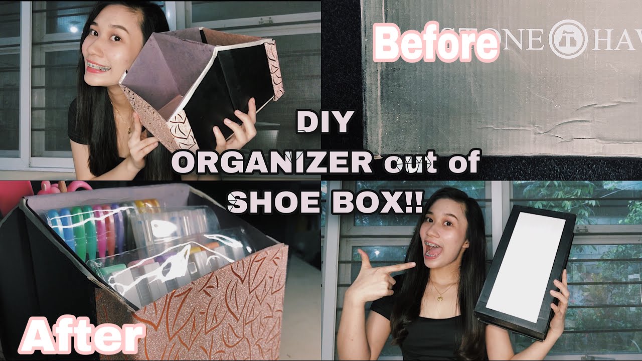 DIY Organizer out of Shoebox! - YouTube