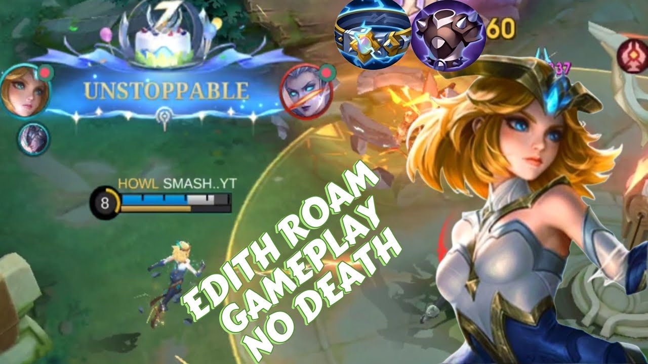 EDITH ROAM GAMEPLAY | NO DEATH MVP| WITH EDITH BEST BUILD 2024|BUILD ...