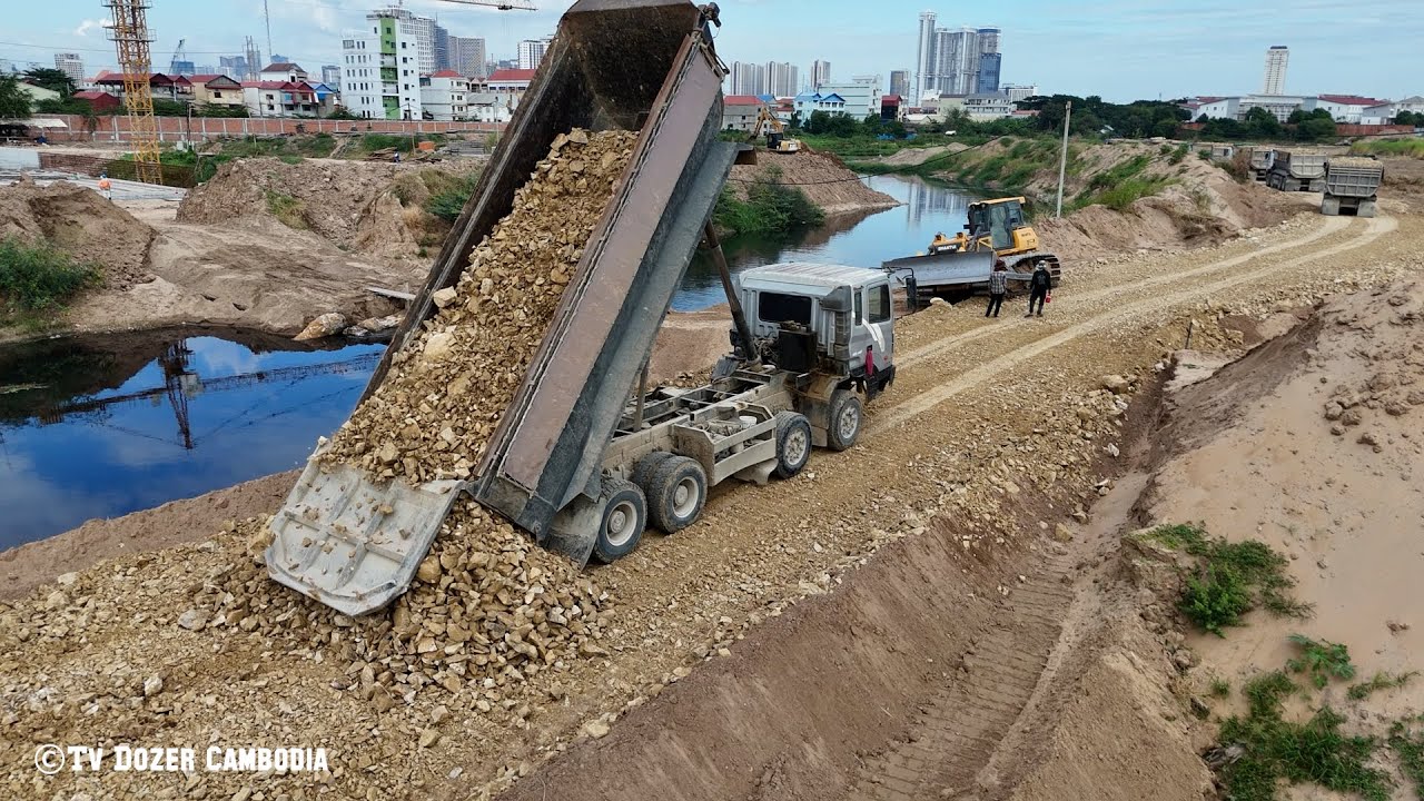 Continuing Building Foundation Road By Excellence Operator Dozer ...