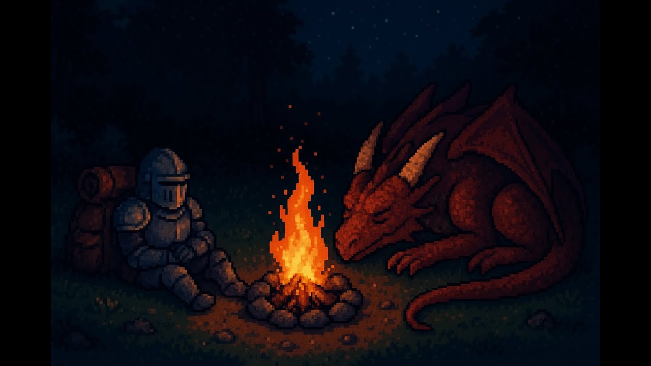 Cozy Fantasy Lofi Music | Knights Resting by Campfire for Sleep, Study ...