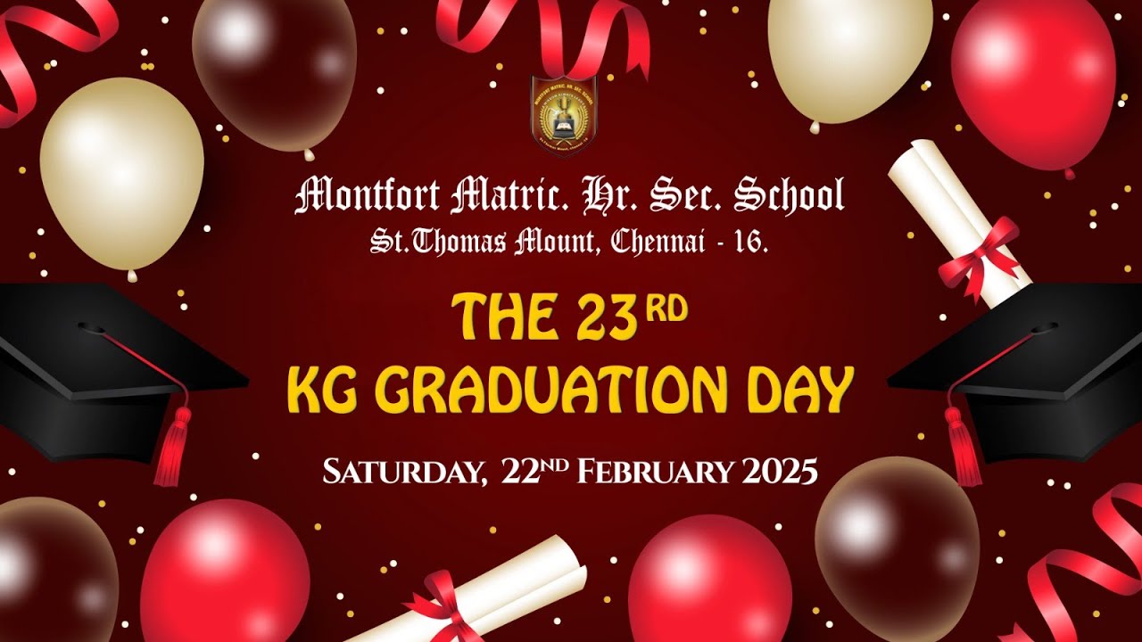 23RD KG GRADUATION DAY I 22.02.2025 I 9AM I MONTFORT MATRIC. HR.SEC ...