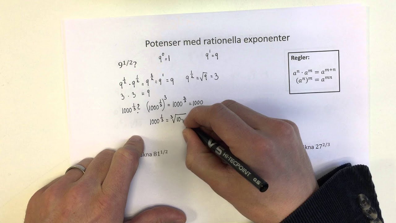 Ma2b: Potenser med rationella exponenter - YouTube