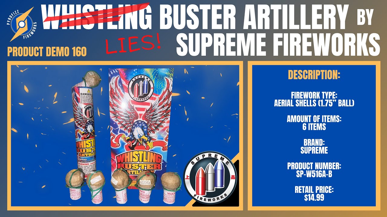 Whistling Buster Artillery Shells by Supreme Fireworks - YouTube