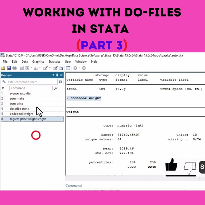 (Pt.3) Working with Do-Files in Stata || Creating, Managing and Running Do-Files #stata - YouTube