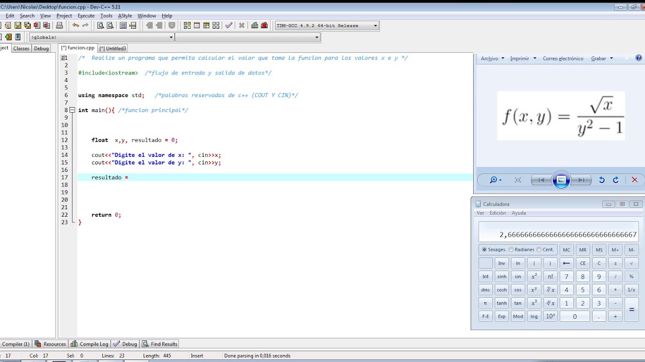 Programacion en C++ || Ejercicio Raíz cuadrada y elevación. - YouTube