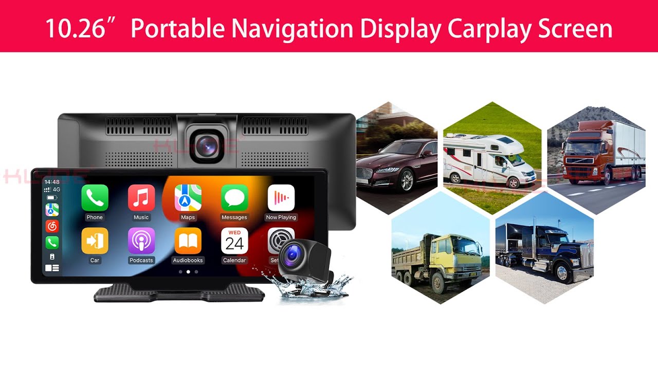 New arrival 10.26" portable navigation Display carplay screen - YouTube