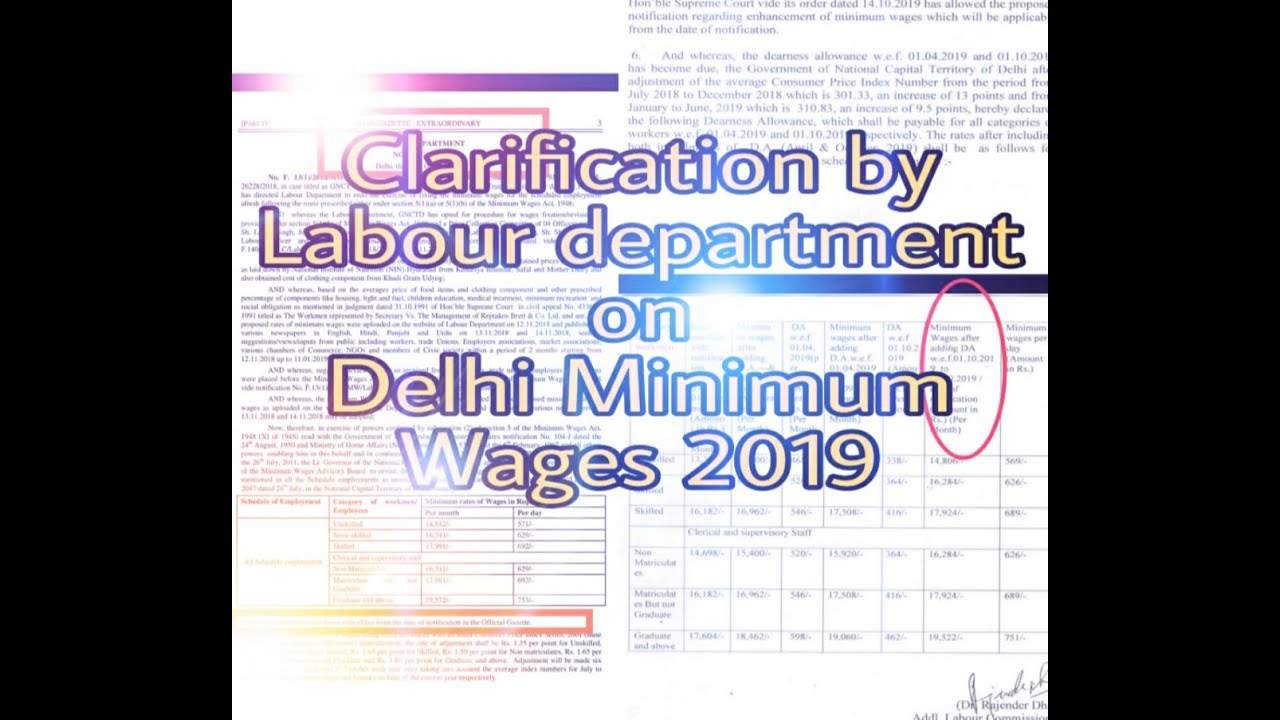 Clarification Delhi minimum Wages 2019 | Suprem court order | confusion ...