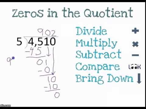 Topic 4, Lesson 6 - Zeros in the Quotient - YouTube