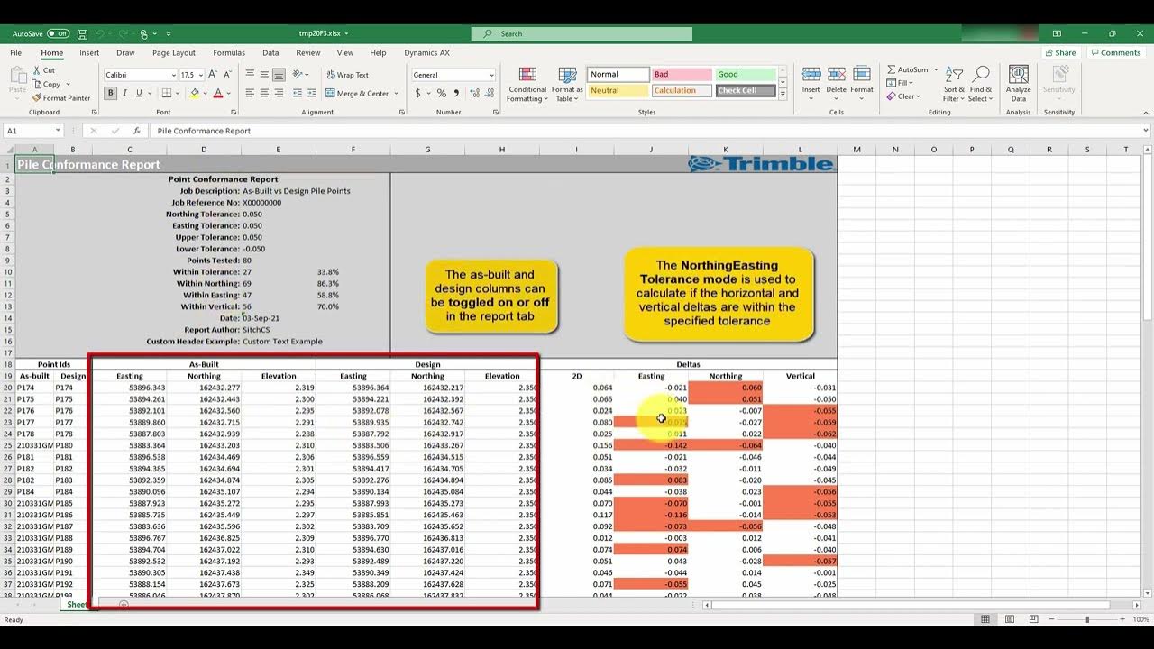 Trimble Business Center - Point Conformance Report V1.2 - YouTube