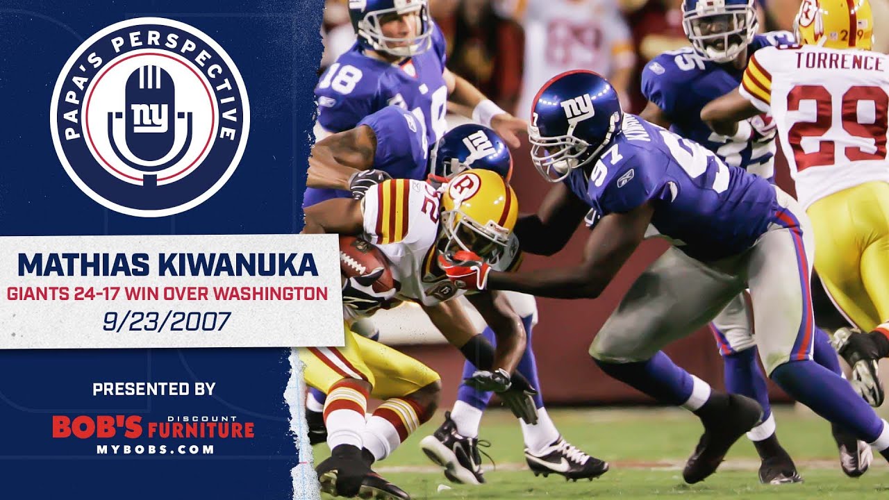 Mathias Kiwanuka Reminisces 2007 Win Over Washington | New York Giants ...