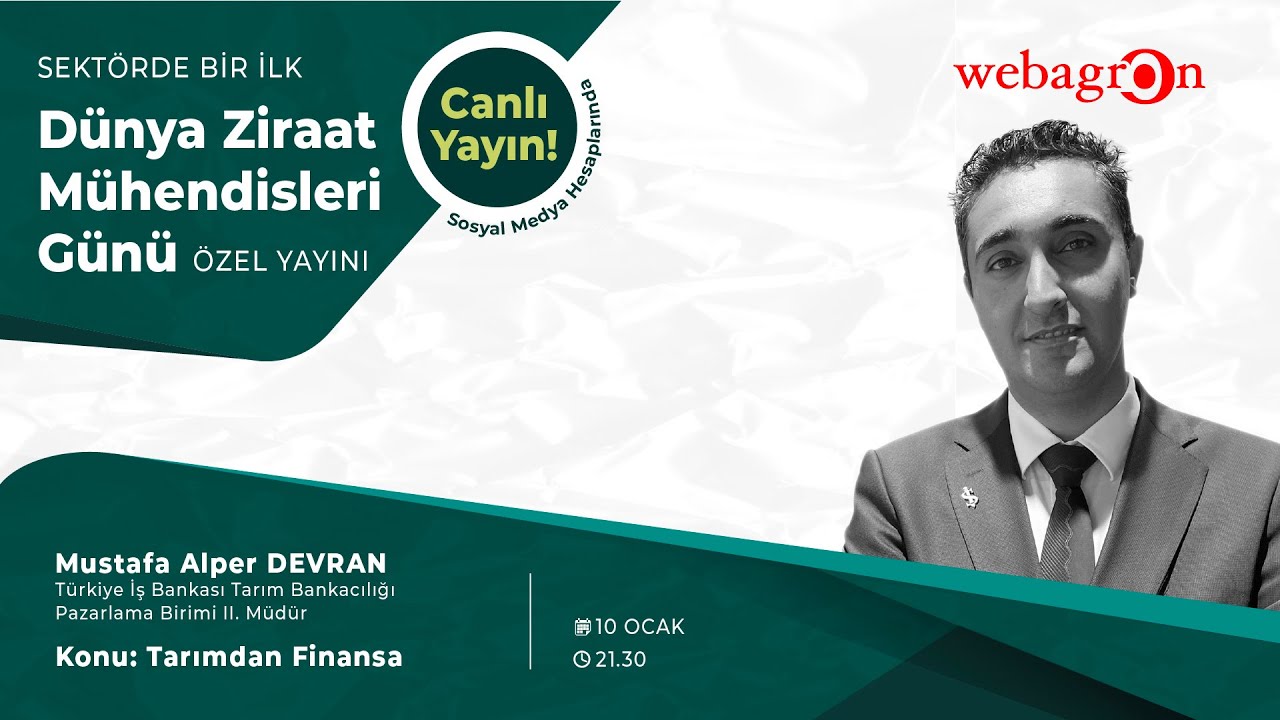 Dünya Ziraat Mühendisleri Günü Özel Yayını | Mustafa Alper Devran - YouTube