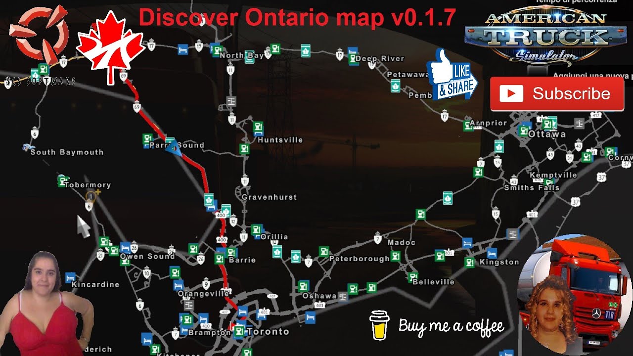 American Truck Simulator Canada Map Mod - United States Map