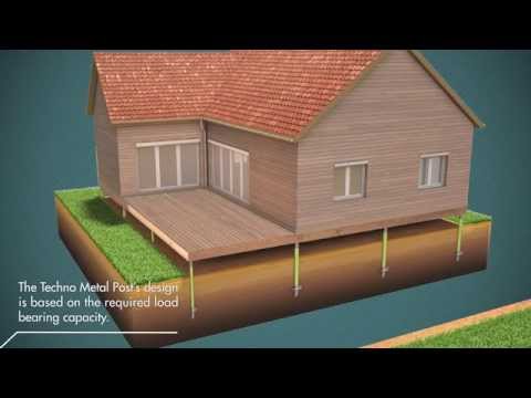 Techno Metal Post's helical piles support your home. - YouTube