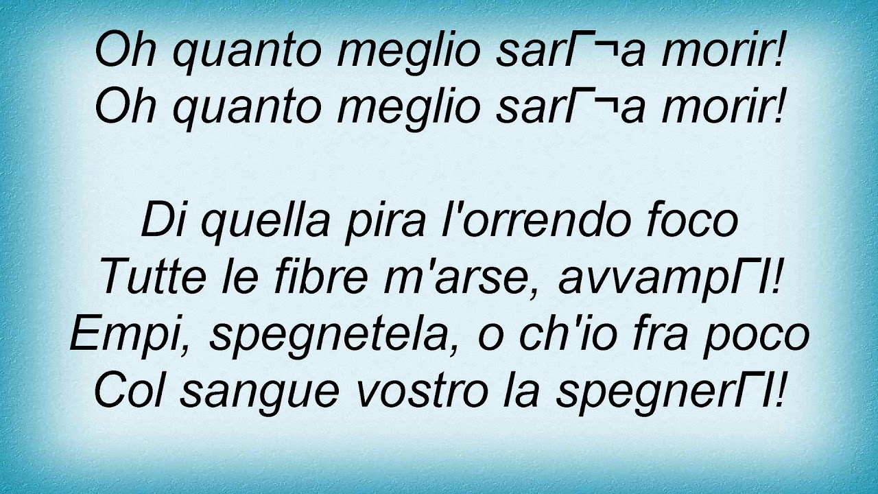 Andrea Bocelli - Di Quella Pira Lyrics - YouTube Music