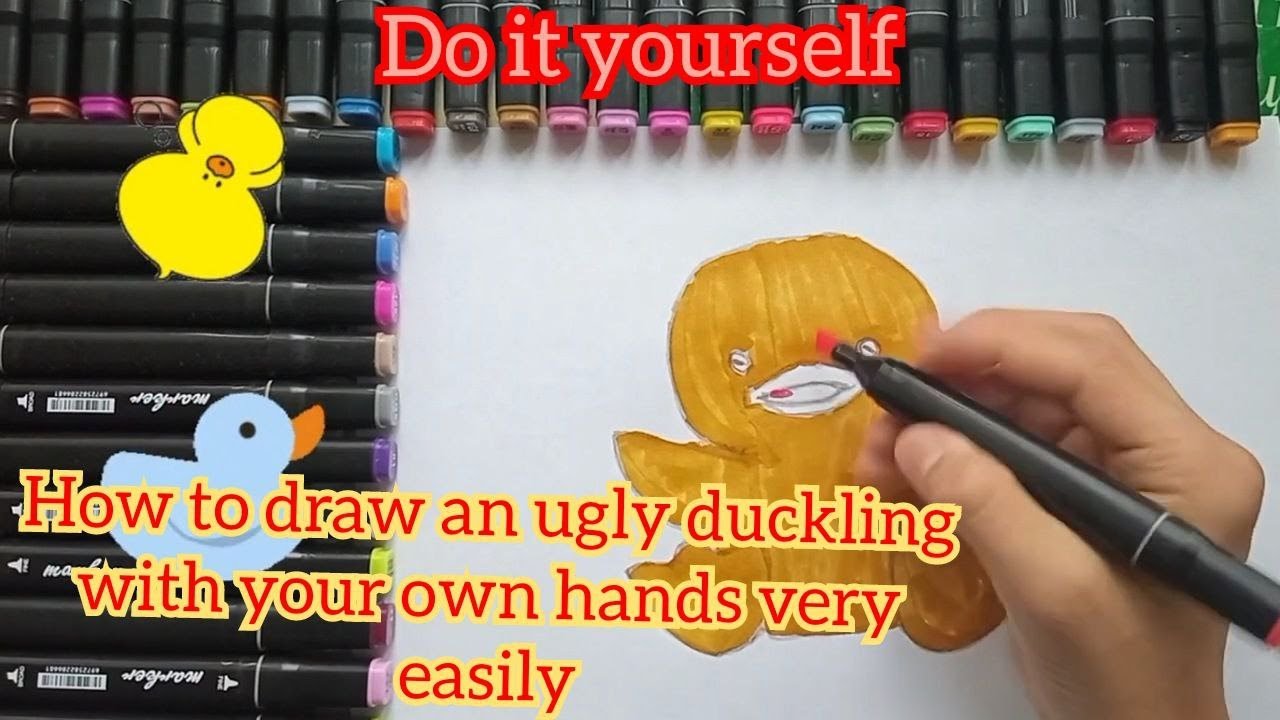 How to draw an ugly duckling with your own hands very easily- Origami ...