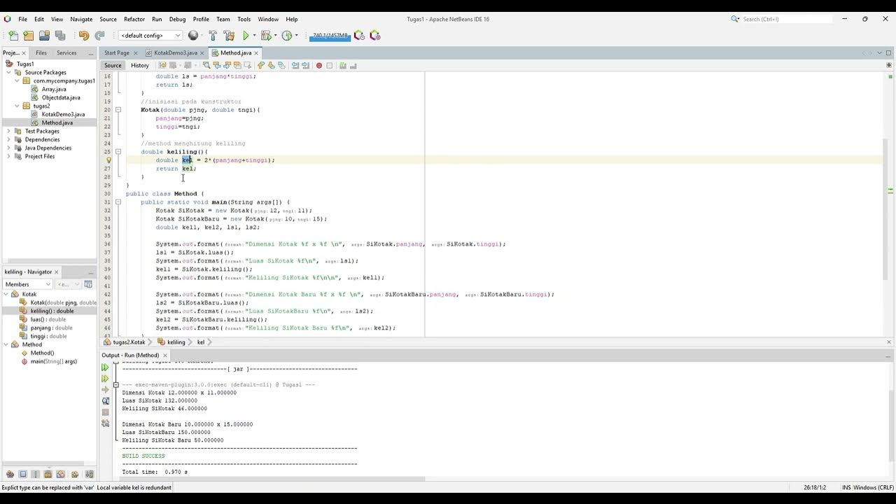 Tugas 2 Java (Konstruktor, Method, dan Inheritance) - YouTube