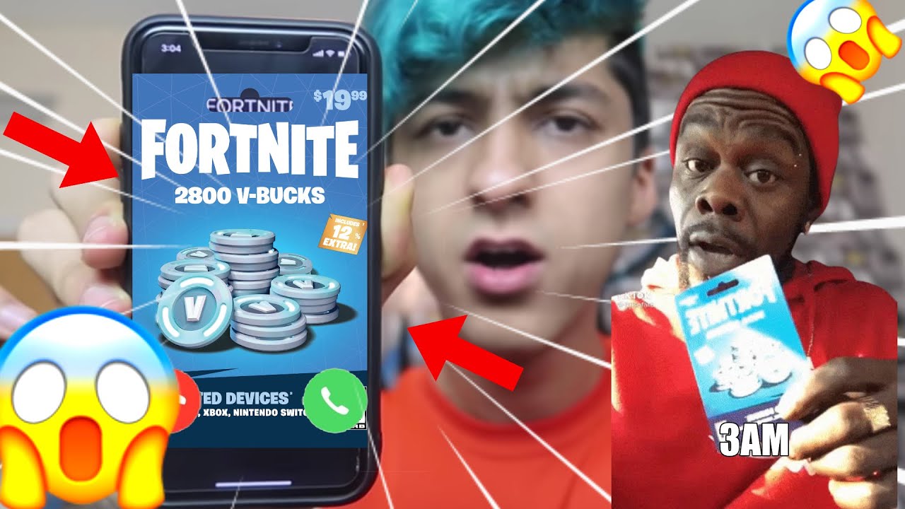 Calling 19$ Fortnite Card At 3AM (HE ANSWERED) - YouTube
