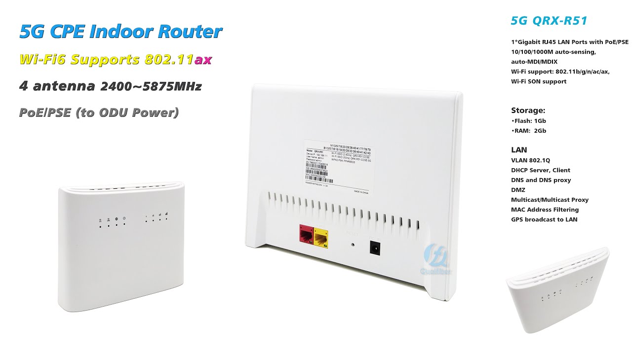 5G CPE PoE Router QRX R51 WIFI6 PoE PSE - YouTube