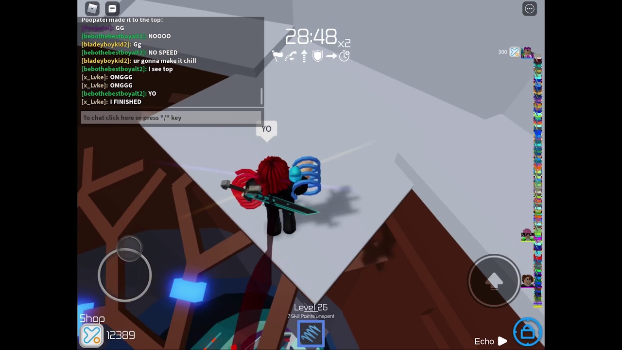 DOING 200 STAGES IN A ROW WITH CHEATS IN TOWER OF HELL (JUMPING OFF ...