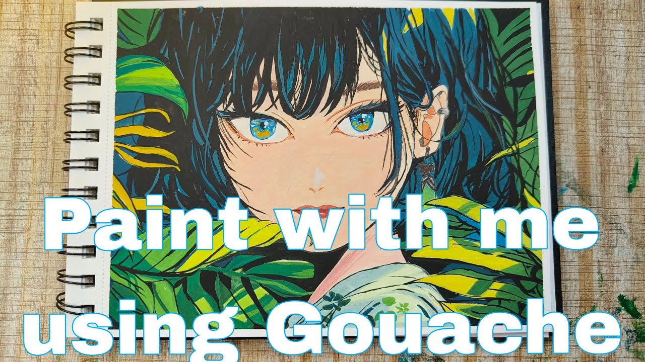 Paint with me a Girl in the forest | Using Gouache paints 🦋 - YouTube