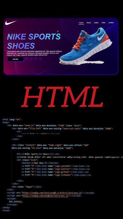 Nike Website Using HTML & CSS #coding #html #css - YouTube