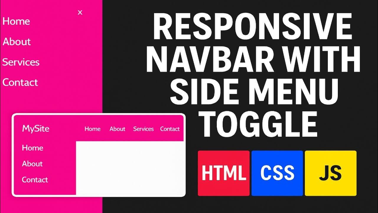 Responsive Navbar with Side Menu Toggle | HTML, CSS, JavaScript Tutorial for Beginners - YouTube