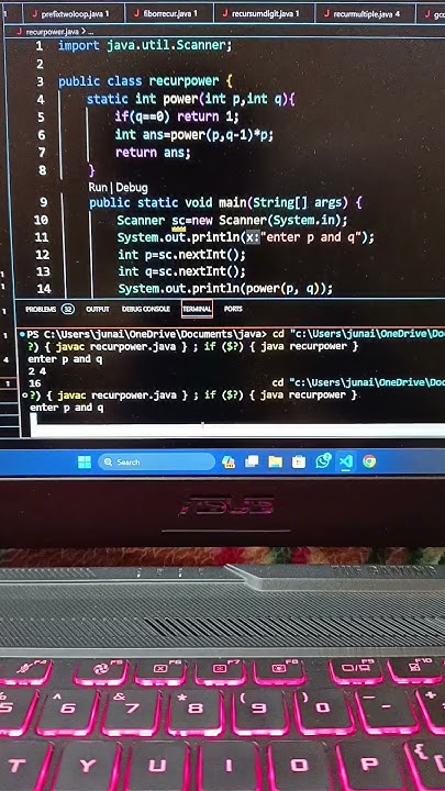 p^q power program in java by recursion #coding #helloworld #java #cover ...