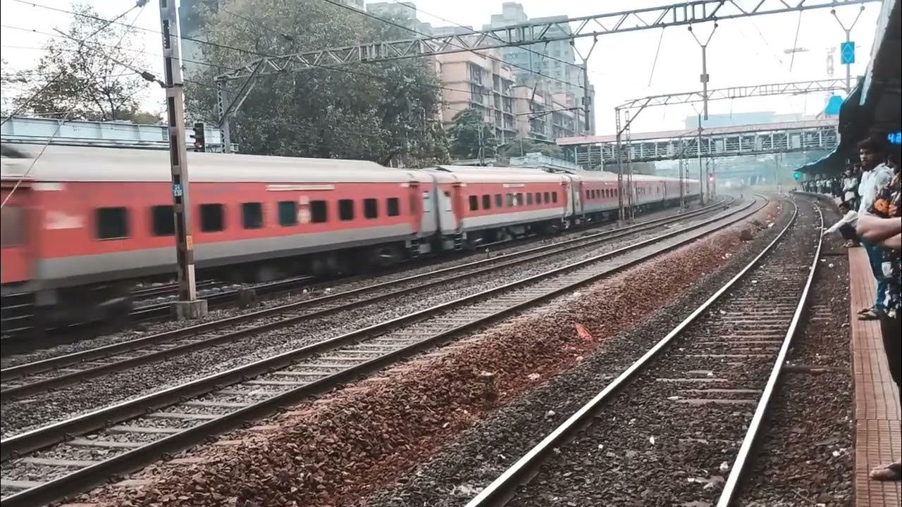 PUSH-PULL KYN WAP-7 Hauled 22221 CSMT NZM Rajdhani Exp Skip Kanjurmarg - YouTube