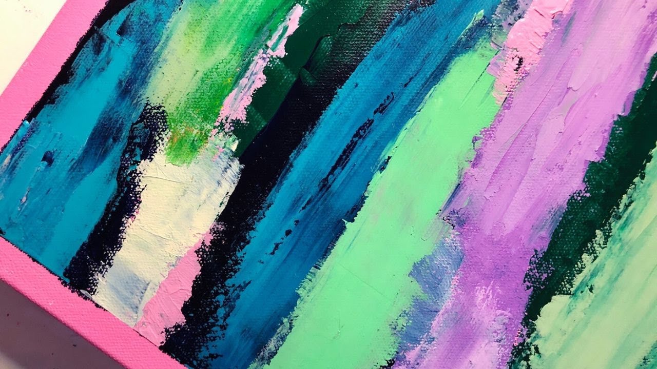 QUICK & EASY Acrylic Abstract Painting With No Plan / Abstract Painting ...