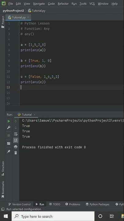 Python Lesson Any() function #pythonforbeginners #pythonprogramming #pythontutorial #python ...