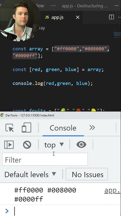 Array Destructuring In JavaScript #shorts - YouTube