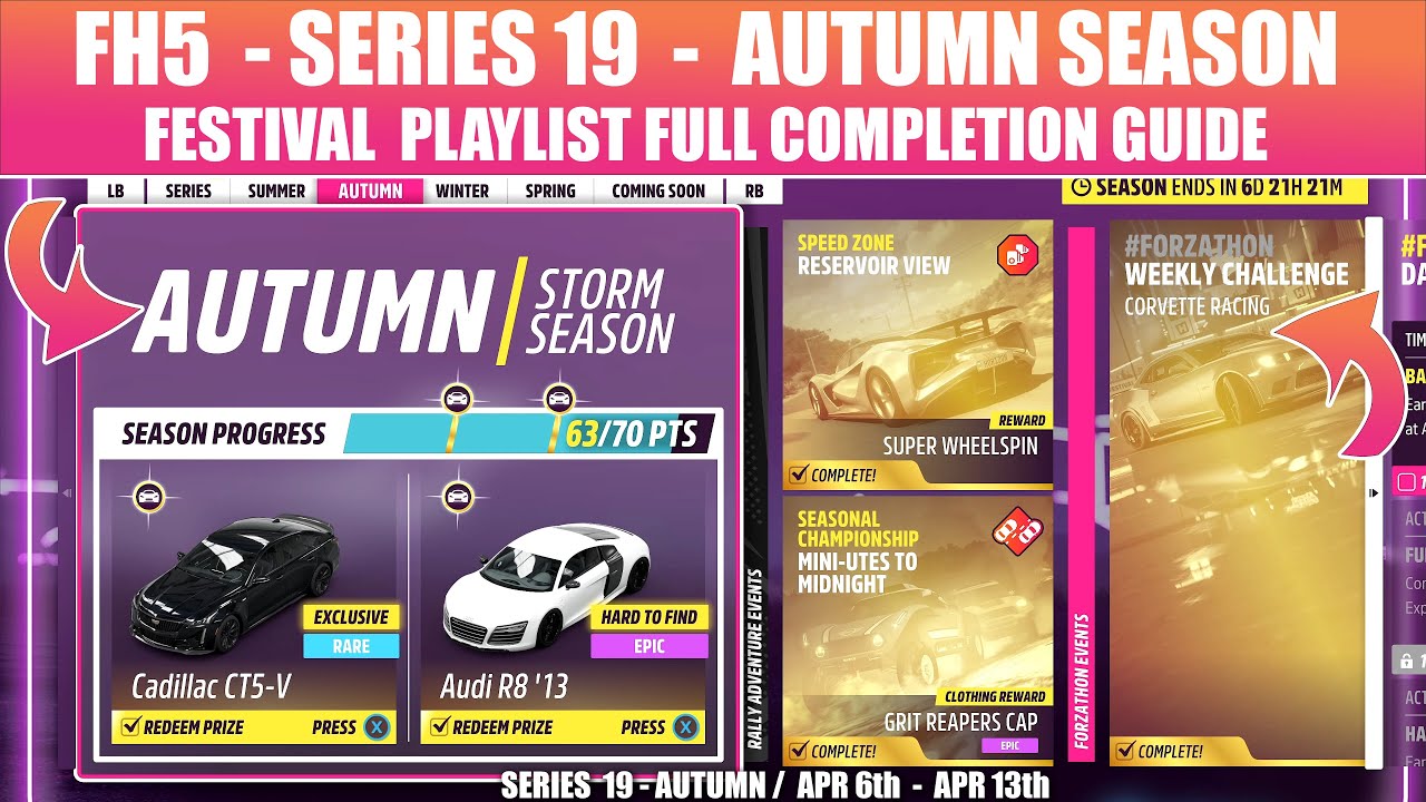 FH5 SERIES 19 AUTUMN PLAYLIST GUIDE RALLY ADVENTURE RESERVOIR VIEW ...