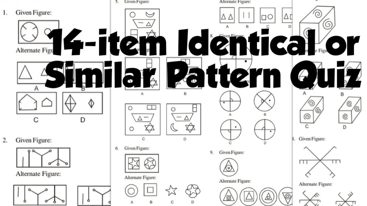 Identical - Similar Pattern | Select from 4 alternative figures that is ...
