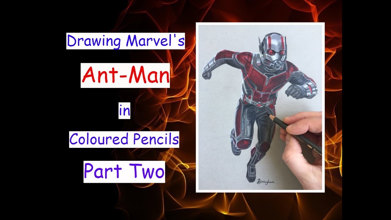 Drawing Marvel's Ant-Man in Coloured Pencils - Part Two - Time-Lapse ...