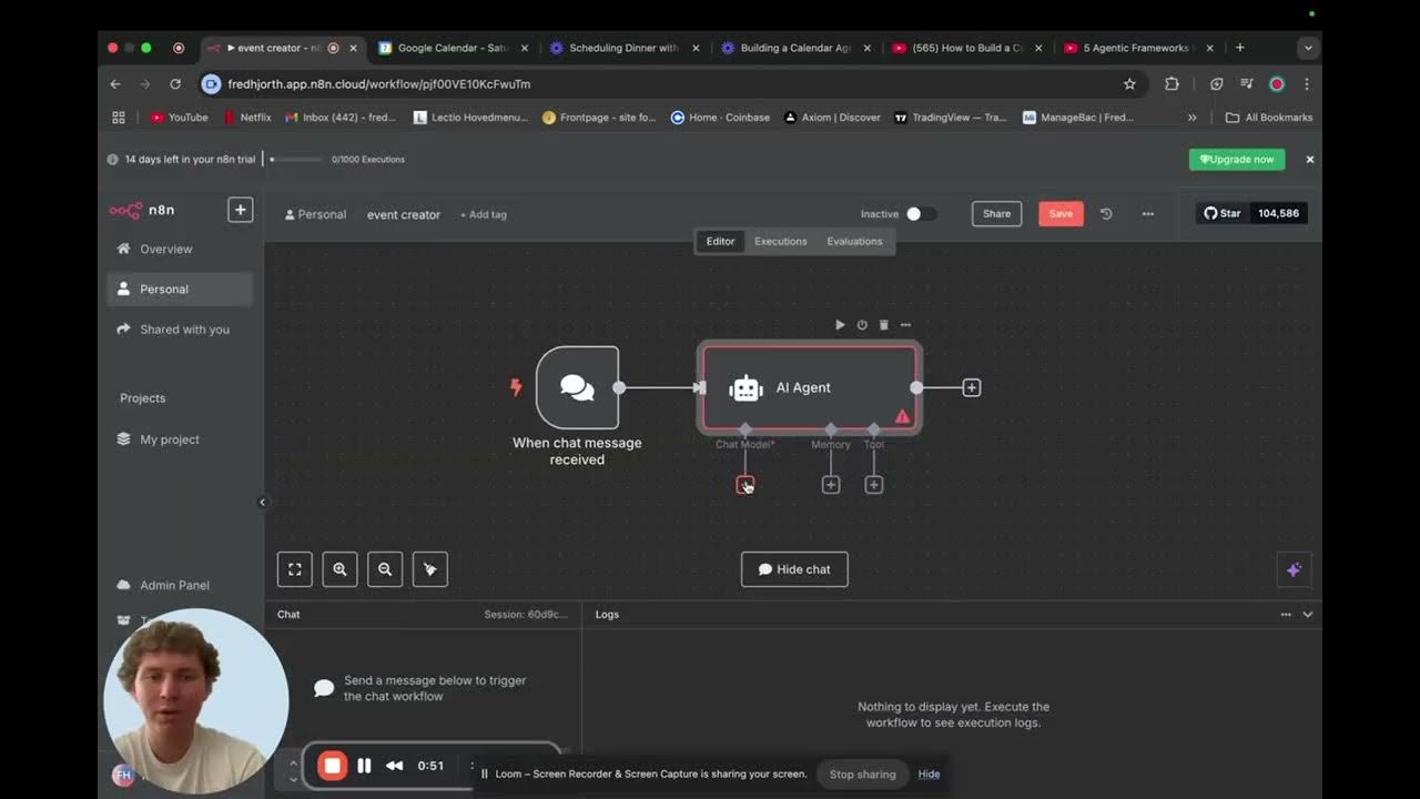 How to Build a Calender Agent Using N8N in ONE Minute - YouTube