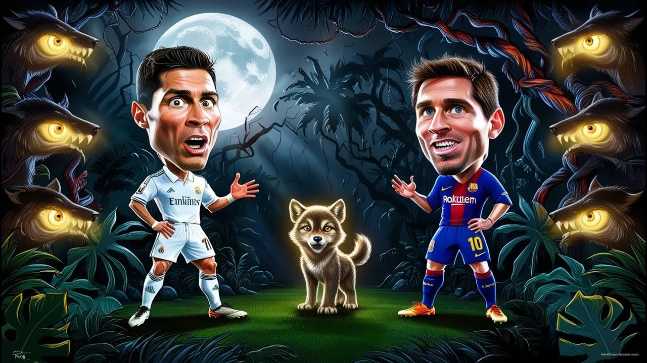 The Jungle Encounter Ronaldo, Messi, and the Brave Wolf Cub #football # ...