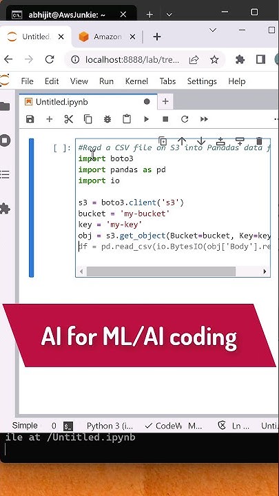 AI Code Generator for JupyterLab - Setup & Demo (Amazon CodeWhisperer) - YouTube