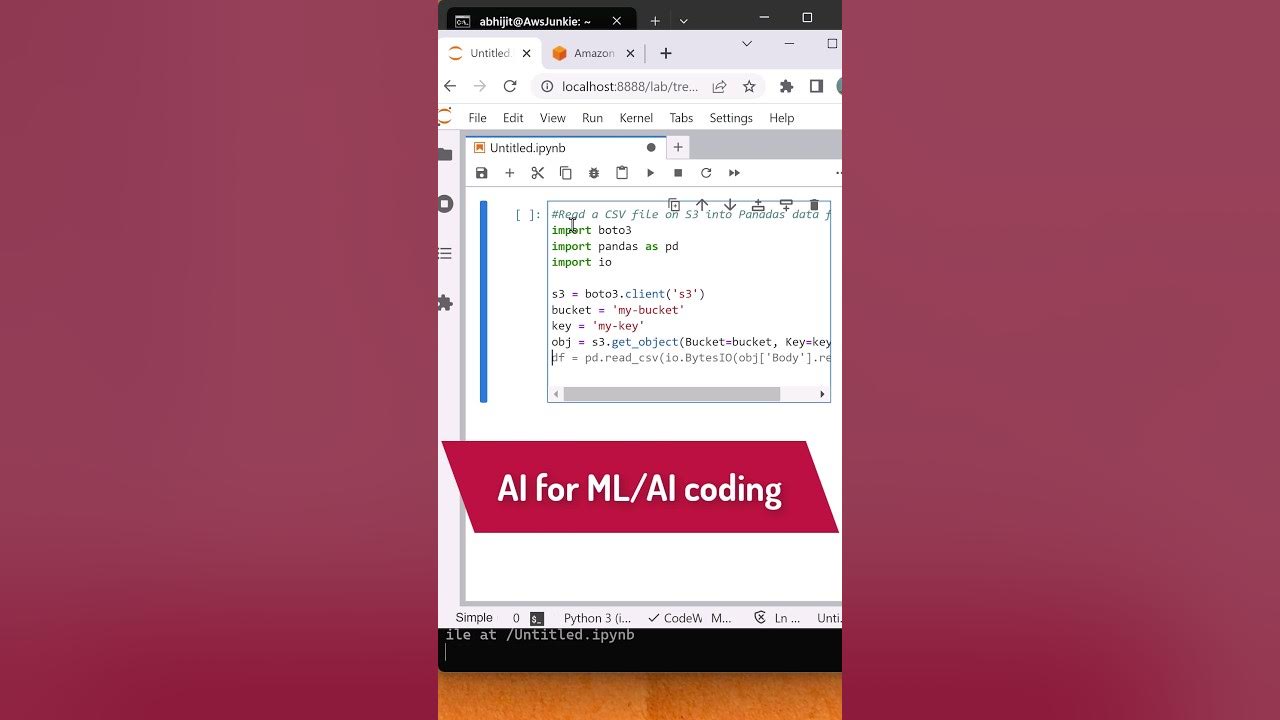 AI Code Generator for JupyterLab - Setup & Demo (Amazon CodeWhisperer) - YouTube
