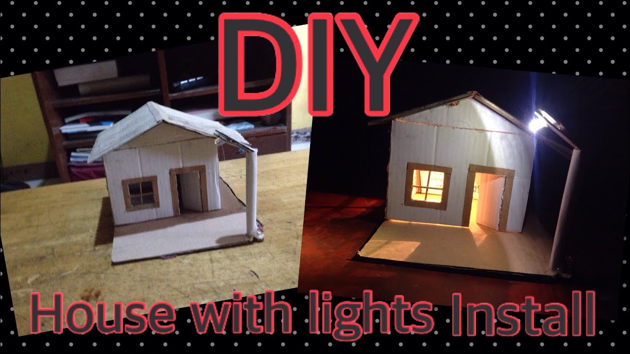 DIY easy house with lights - YouTube