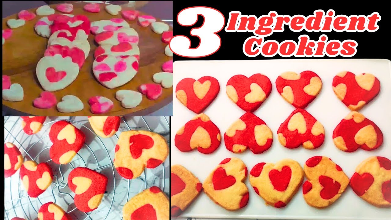 Valentine's Day JUST Got SWEETER with 3 Ingredient Heart Cookies! - YouTube