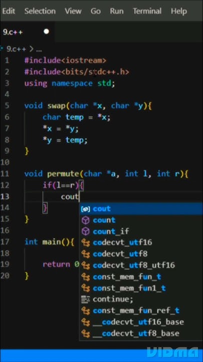 Find all possible permutations #C++ #coding - YouTube
