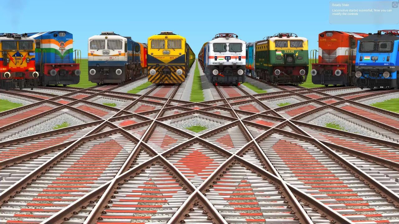8.Trains Crossing At Diamond🟢 Railroad Tracks || train game || train ...