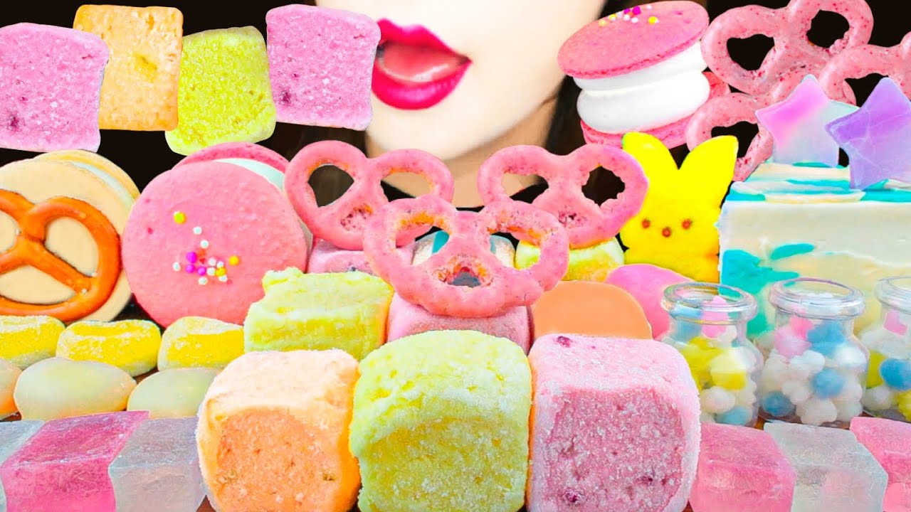 【ASMR】SPRING COLOR DESSERTS💗 MUKBANG 먹방 食べる音 EATING SOUNDS NO TALKING ...