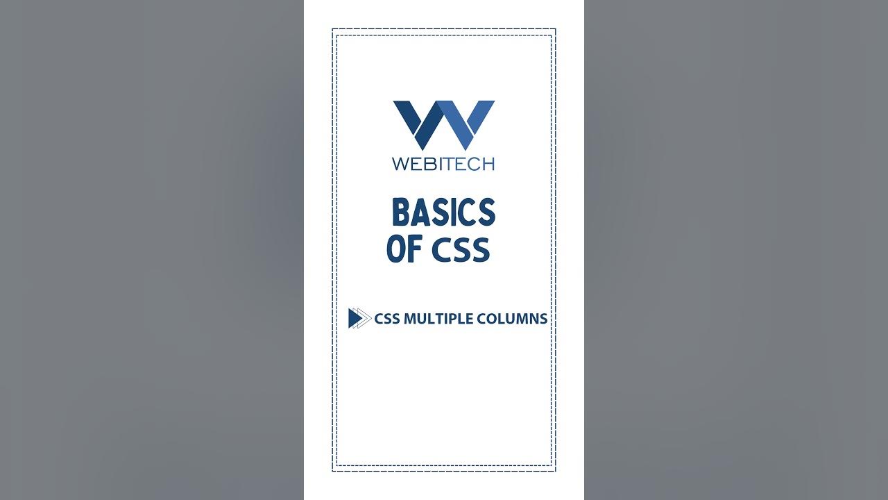 Webitechshorts 26 How To Create Css Multiple Columns In Css With Example In Css Youtube